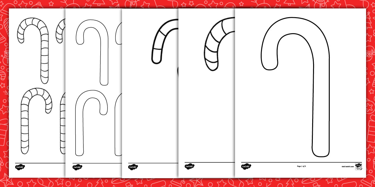 Blank Candy Cane Templates (Teacher-Made) - Twinkl