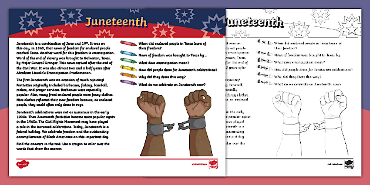 Juneteenth | Finding Text Evidence For Elementary Students
