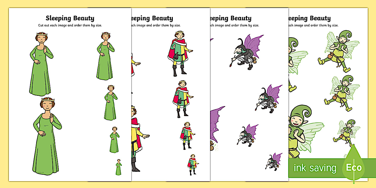 Sleeping Beauty Size Ordering (teacher made) - Twinkl