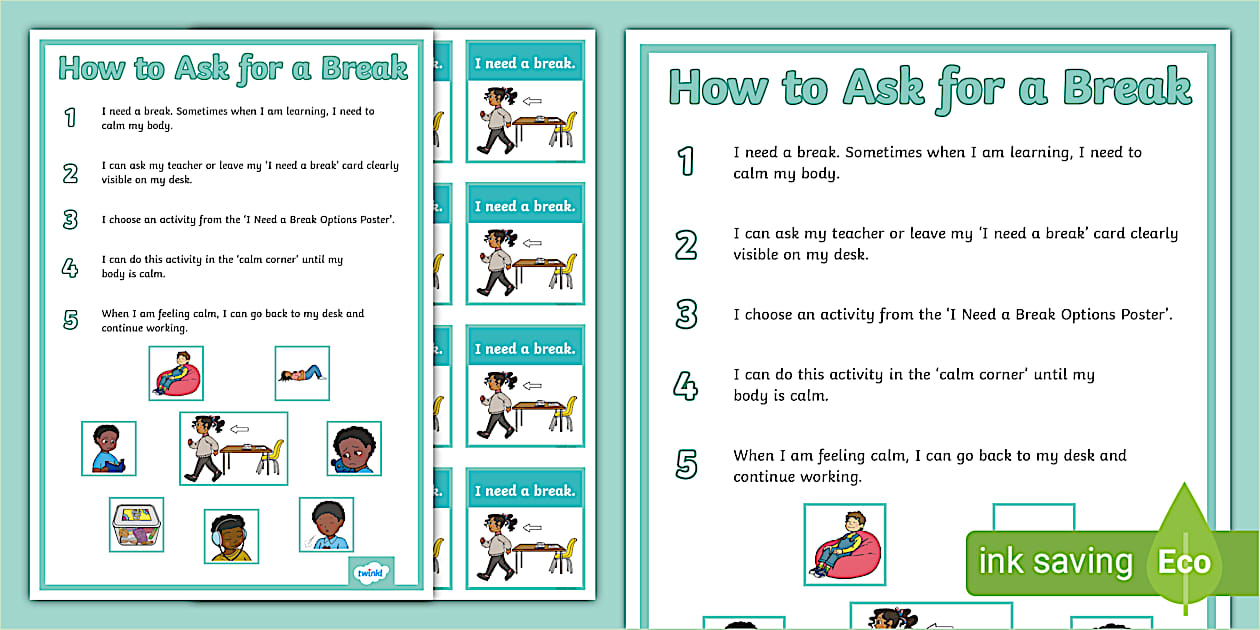 How to Ask for a Break (Hecho por educadores) - Twinkl