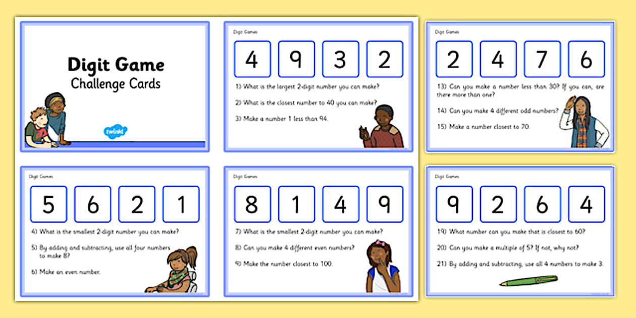 Digit Game Challenge Cards (teacher made) - Twinkl