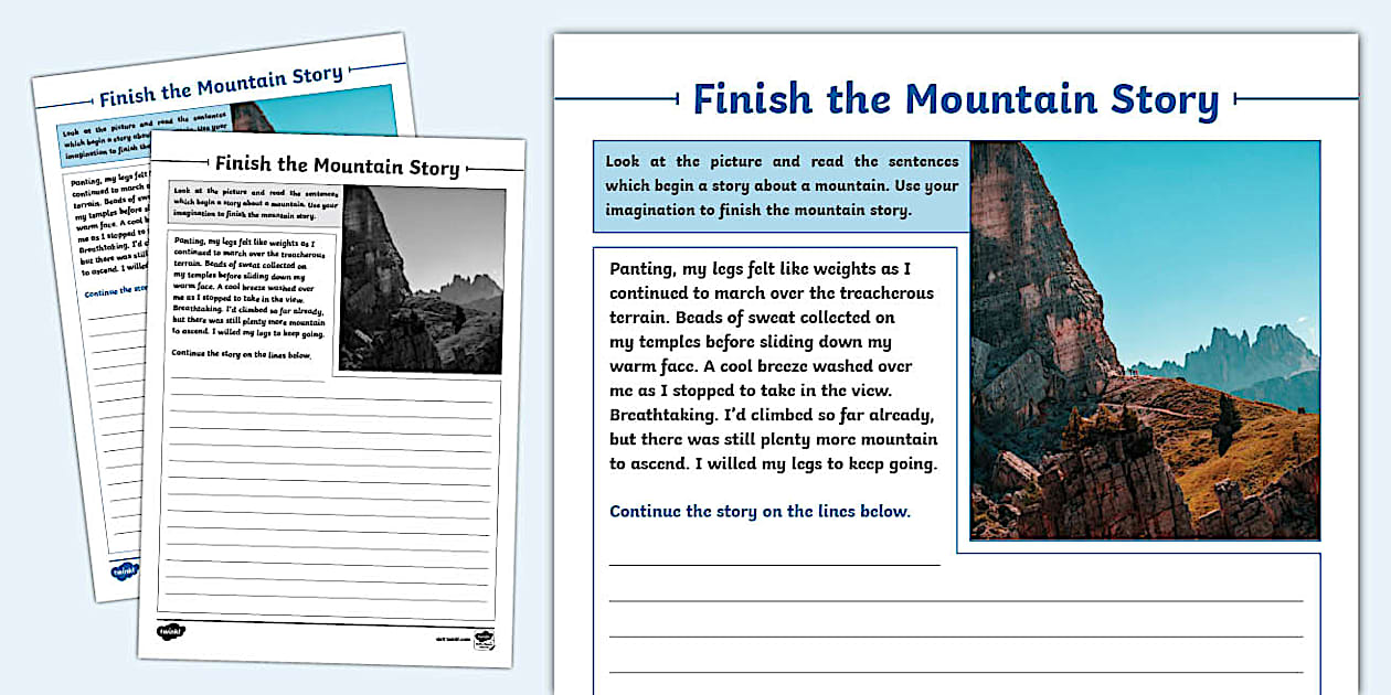 Finish the Mountain Story Writing Template - Twinkl