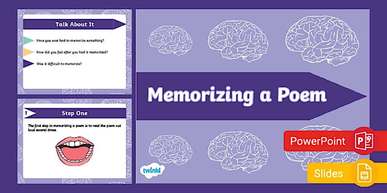How to Memorize a Poem PowerPoint | Resource | Twinkl USA