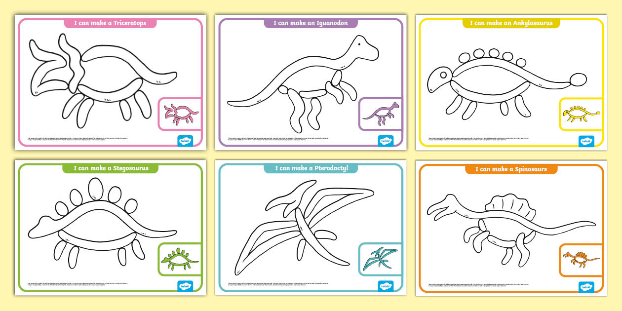 Dinosaur Fossil Modelling Dough Mats