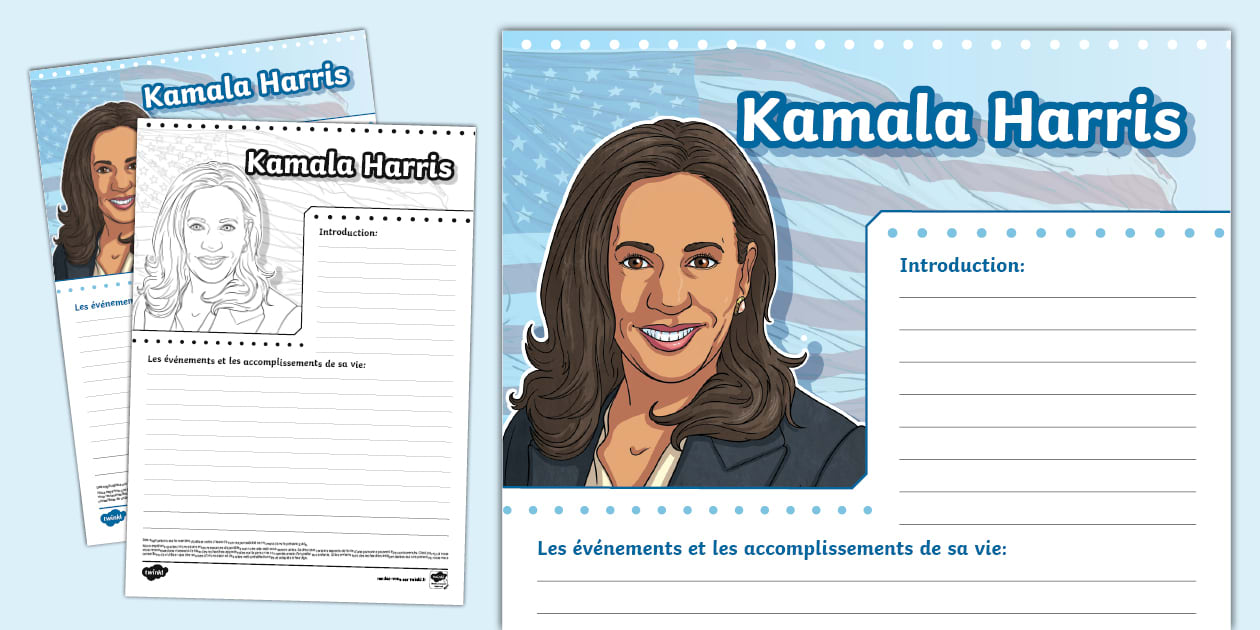 Biographie: Kamala Harris (professor feito) - Twinkl