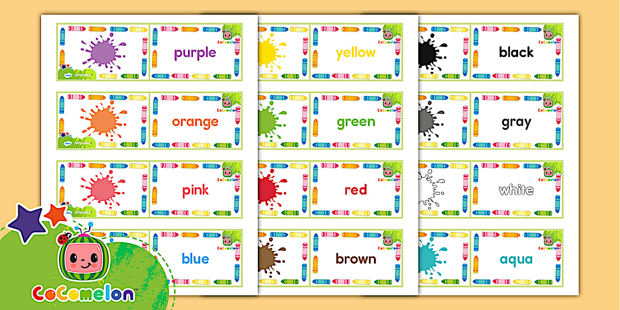 FREE! - CoComelon: Color Words and Pictures Matching Cards