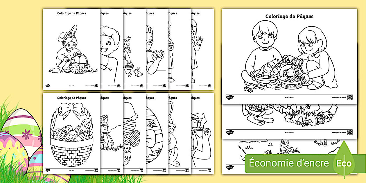 Coloriage de Pâques (teacher made) - Twinkl