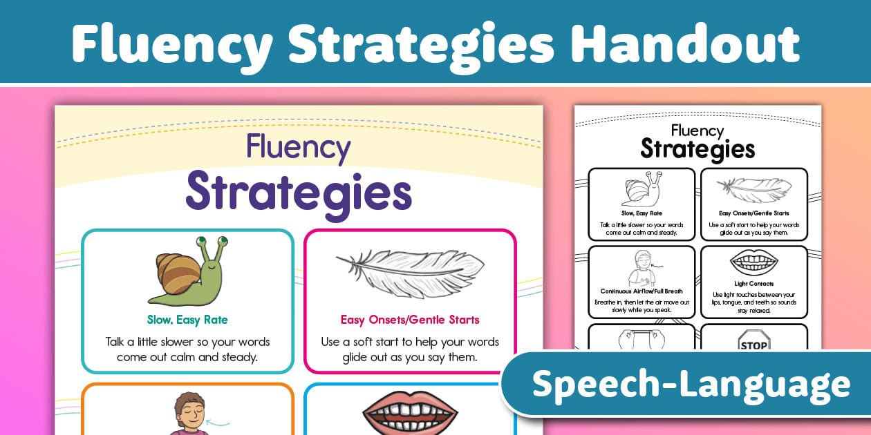 Fluency Strategies Handout for SLP