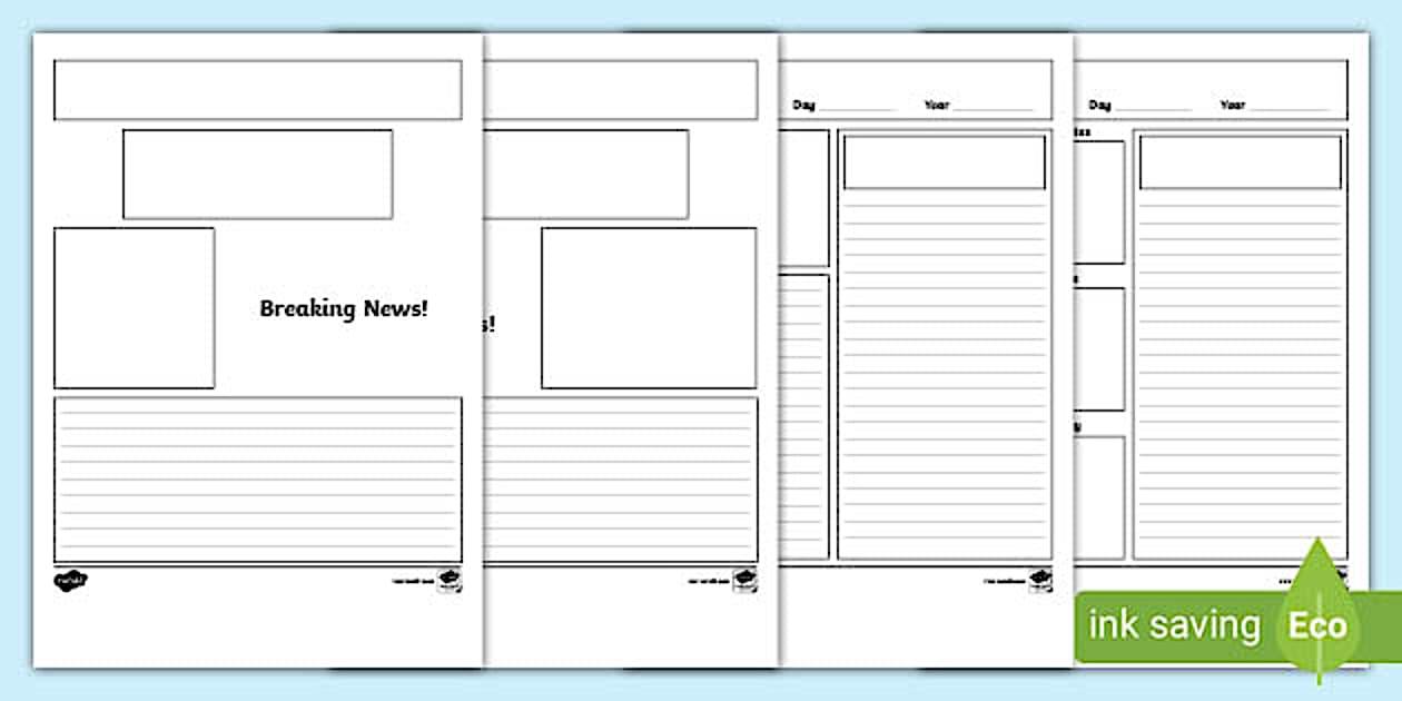 Blank Newspaper Templates for Creative Writing | Twinkl USA