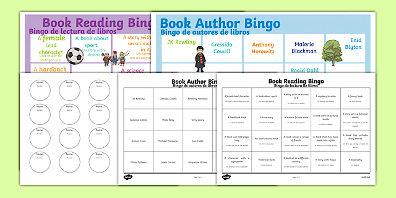 Book Reading Bingo Spanish Translation (teacher made)