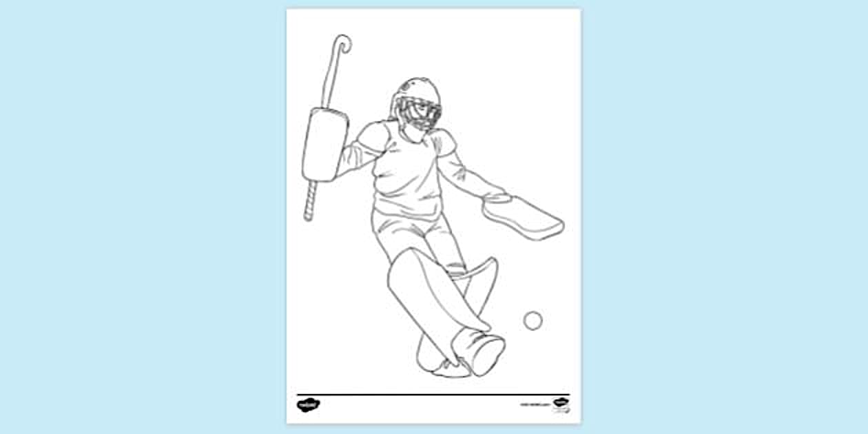Hockey Goalie Colouring Page | Colouring Sheets - Twinkl