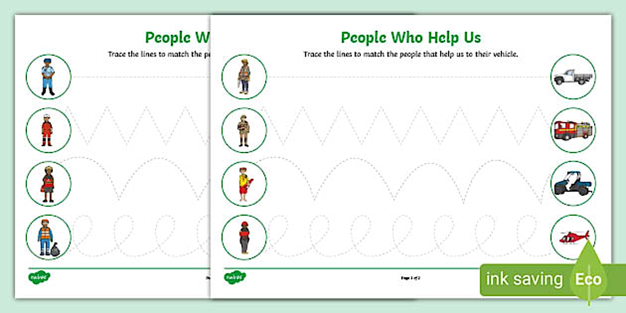 People Who Help Us Pencil Control - Twinkl