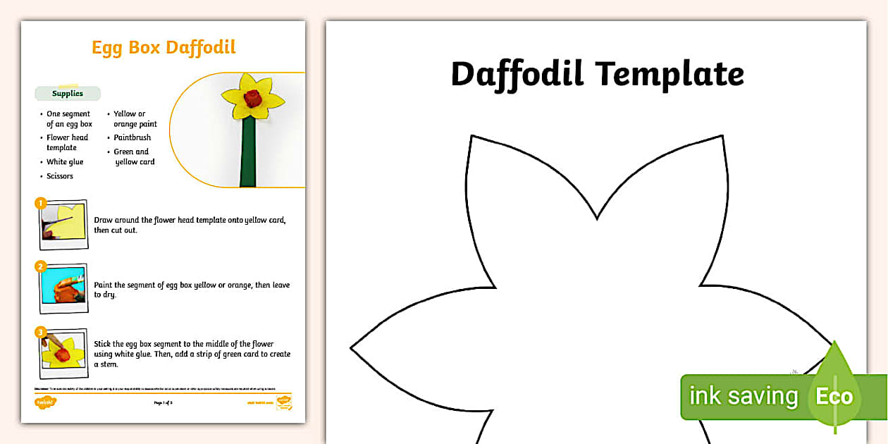 Egg Box Daffodil Craft Instructions (teacher made) - Twinkl