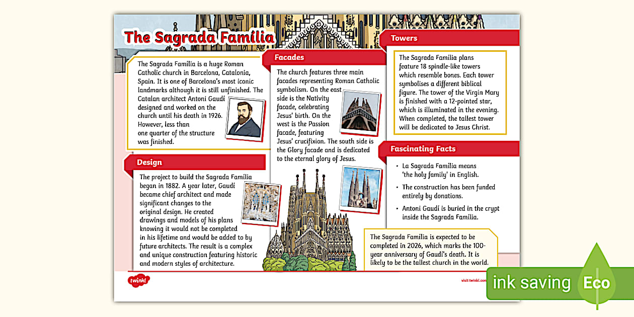 The Sagrada Família Fact File - Twinkl - KS2 (teacher made)