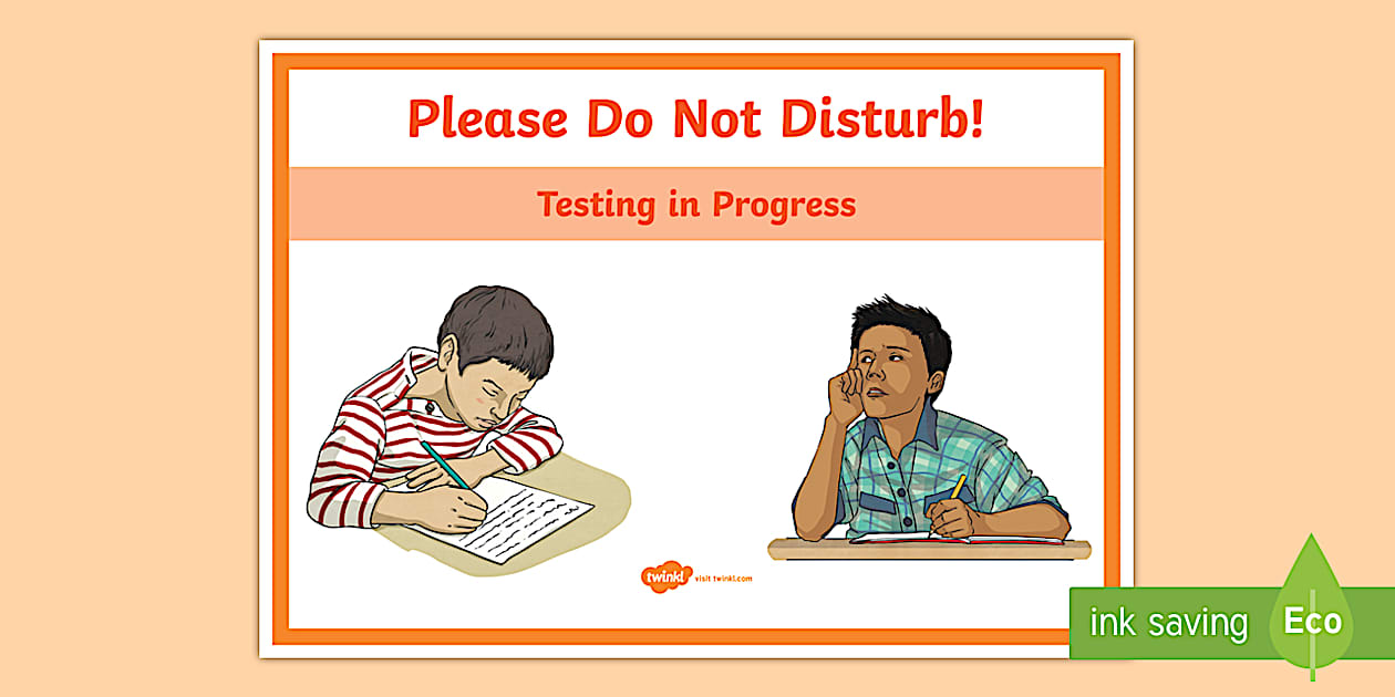 Testing in Progress Door Display Sign (Teacher-Made)