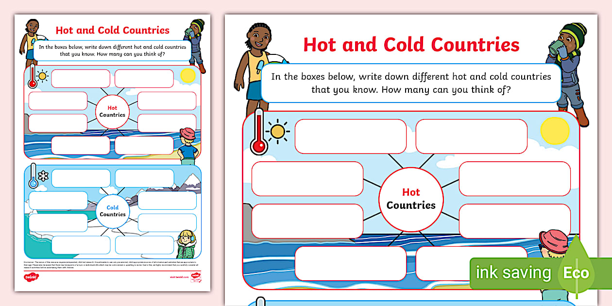 Hot and Cold Countries (teacher made) - Twinkl