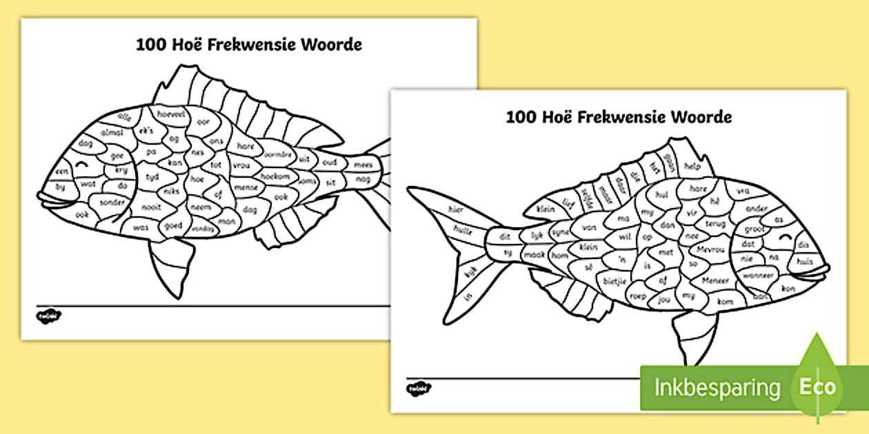Hoë Frekwensie Woorde Inkleur Aktiwiteit (teacher made)