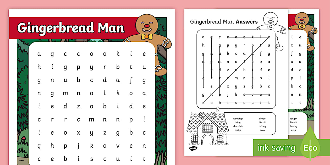 Gingerbread Man Wordsearch (teacher made) - Twinkl