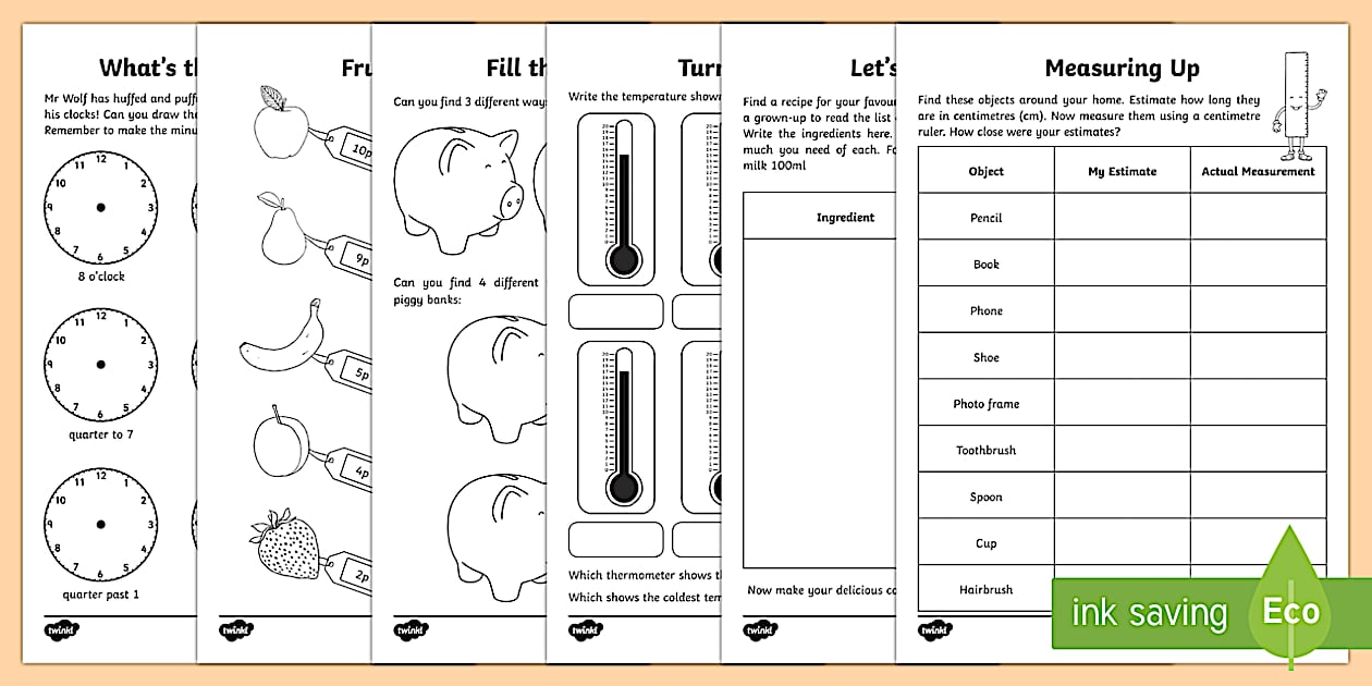 Maths Measurement Activity Booklet | Year 2 Parent Support