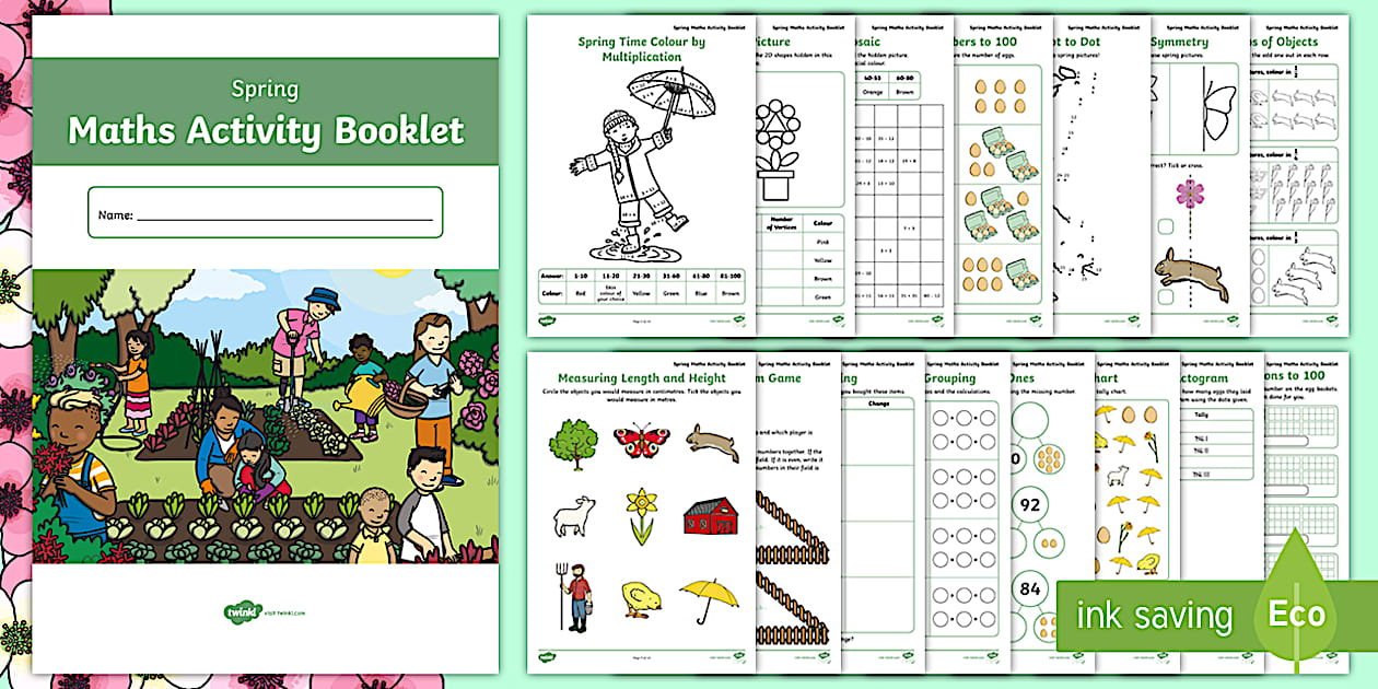 Year 2 Spring-Themed Maths Home Learning Activity Booklet