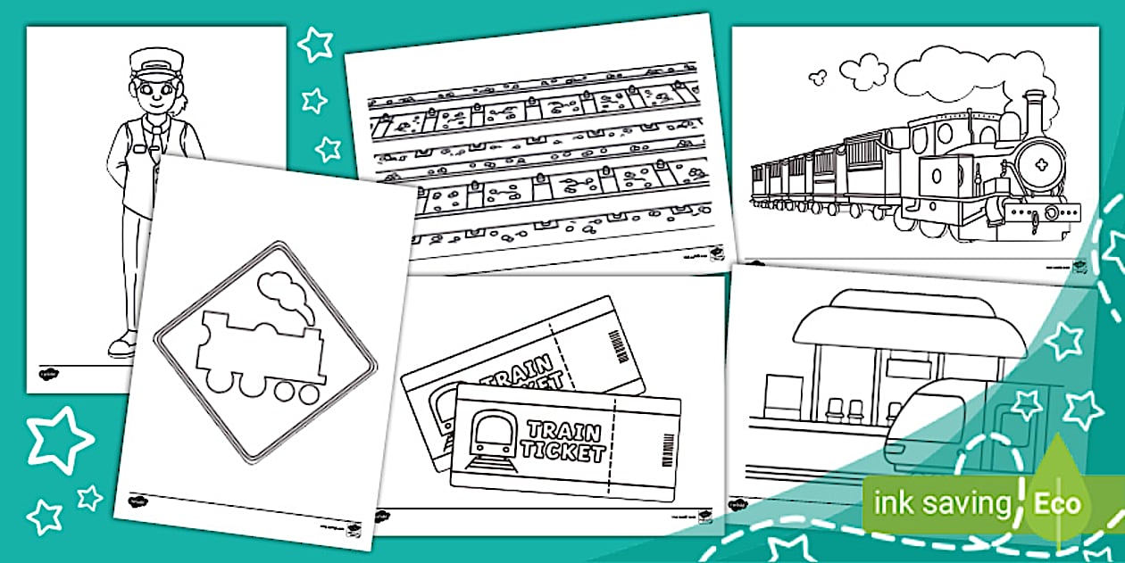My First Train Station Colouring Pack (teacher made)