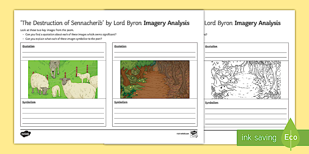 Black and White Imagery Analysis Worksheet to Support Teaching on 'The