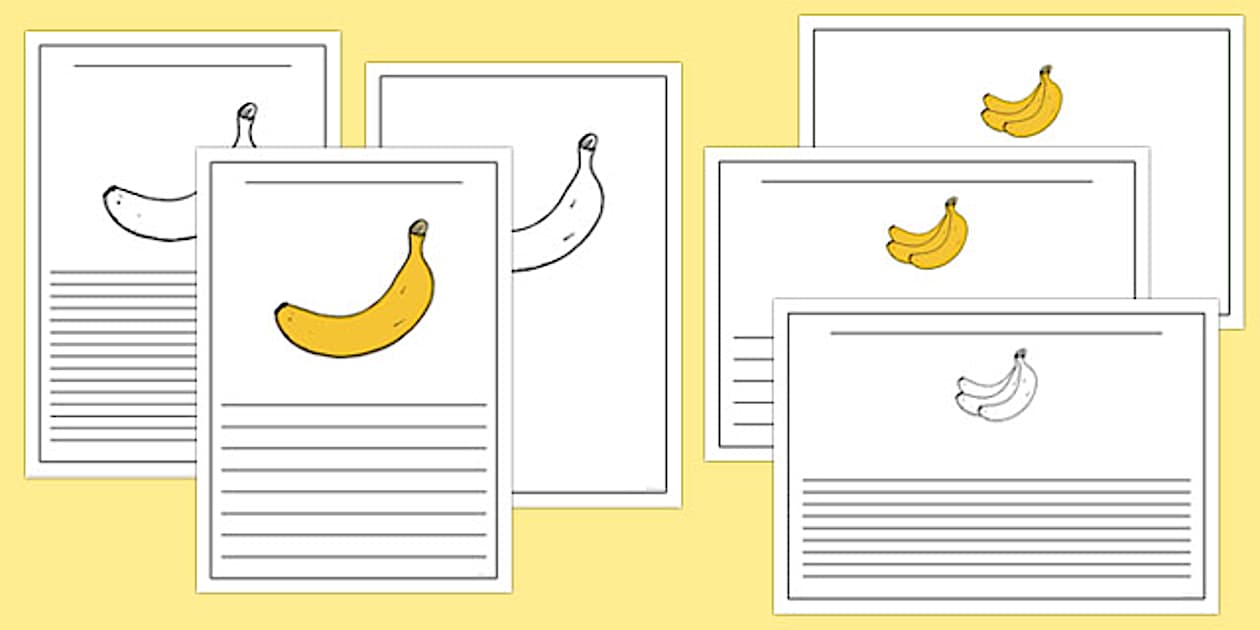 Fairtrade Fortnight Banana Themed Writing Frames