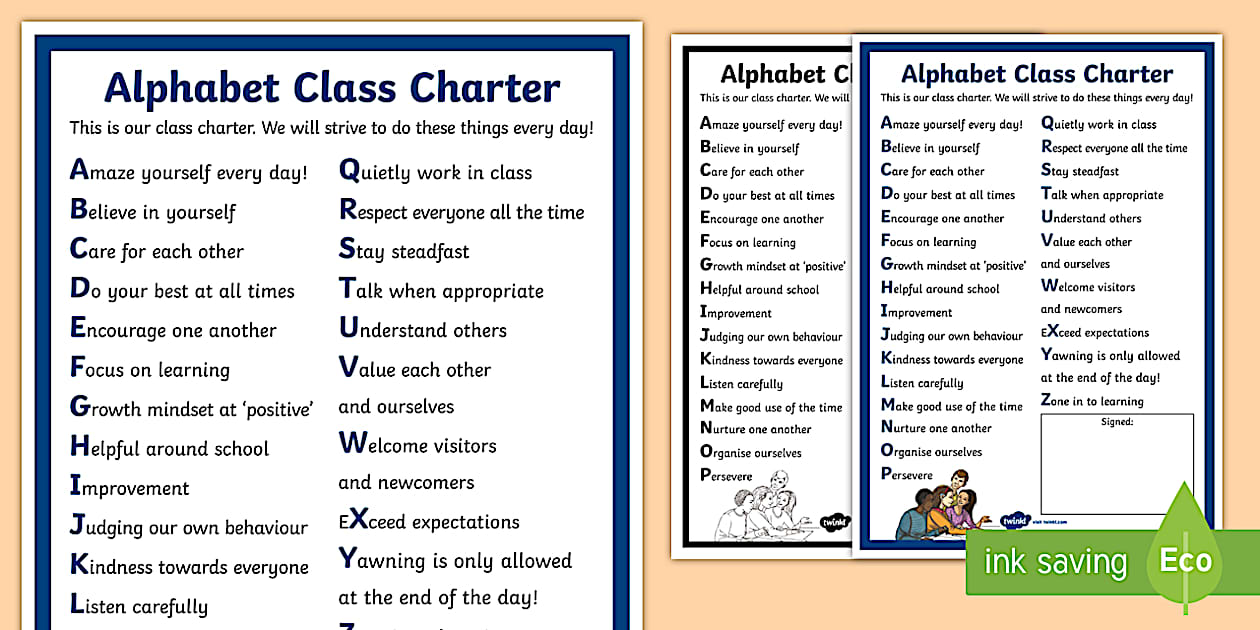 KS2 Alphabet Class Charter Display Poster (teacher made)