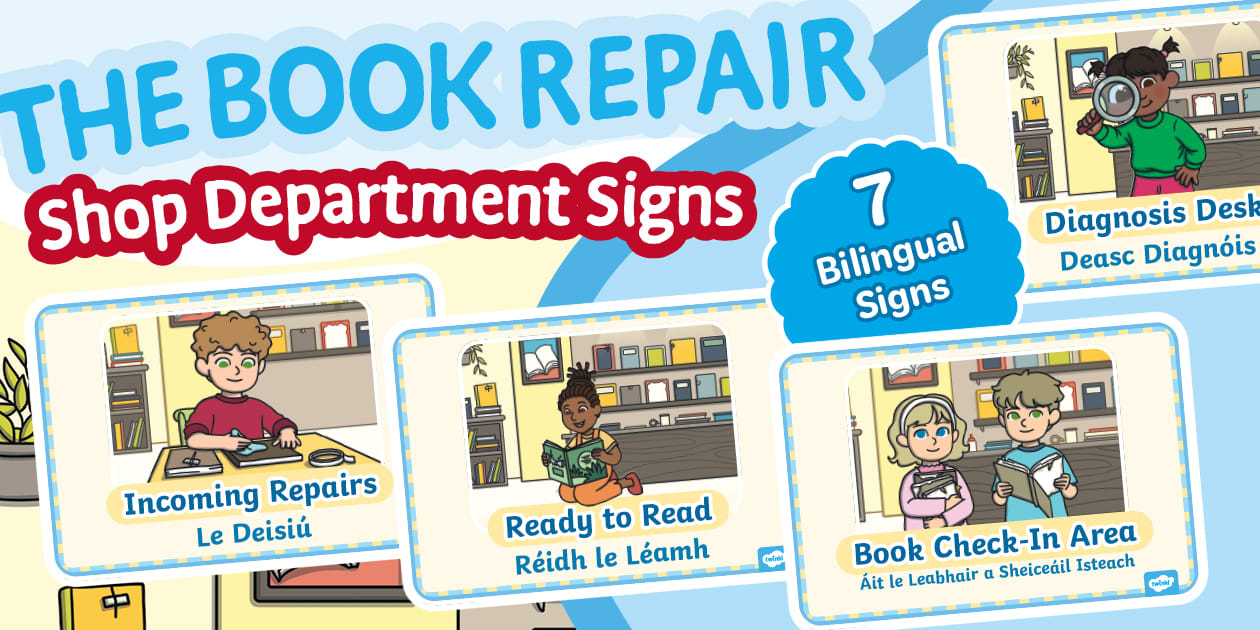 Book Repair Shop Signs