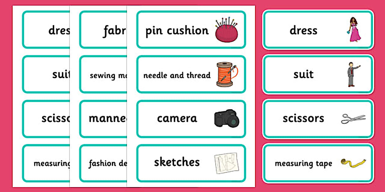 Tailors and Dressmakers Shop Word Cards - Twinkl
