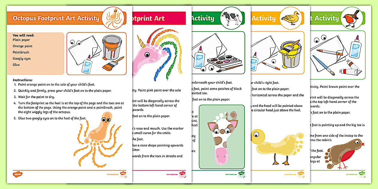 Footprint Animal Craft Ideas For Toddlers - EYLF - Parents