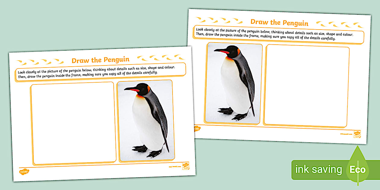 Draw the Penguin Art Activity, Penguin (teacher made)