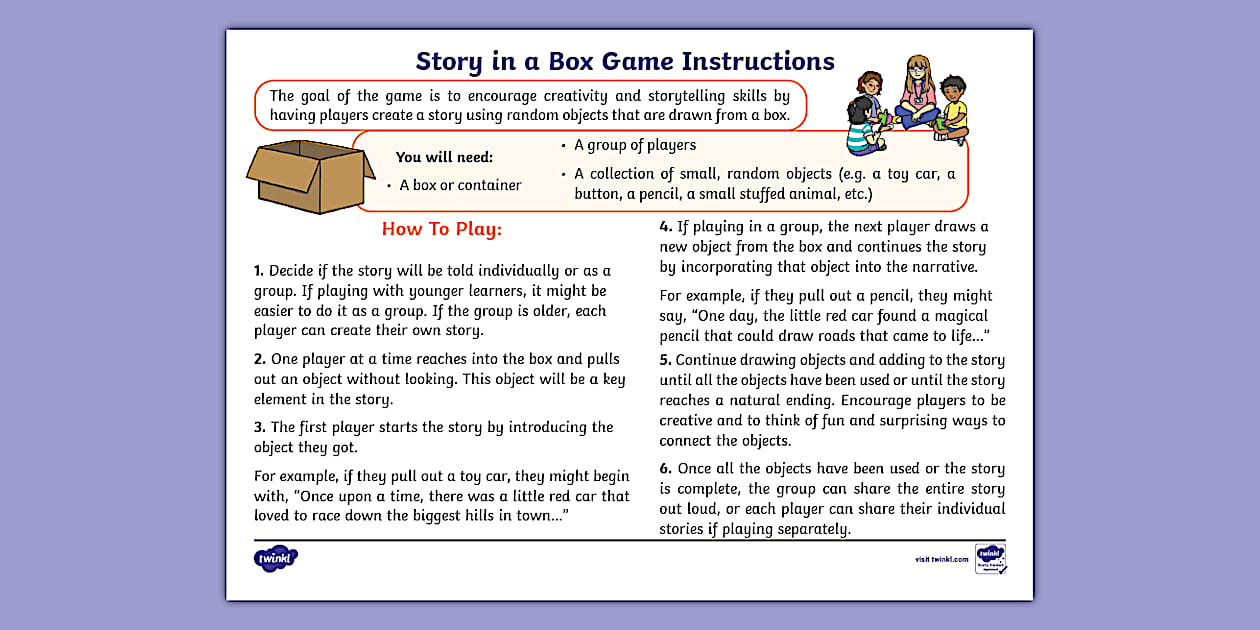 Story in a Box Game Instructions (teacher made) - Twinkl