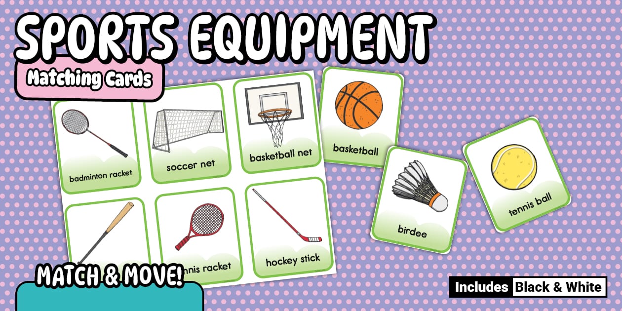 Sports Equipment Matching Cards - Activity Sheet
