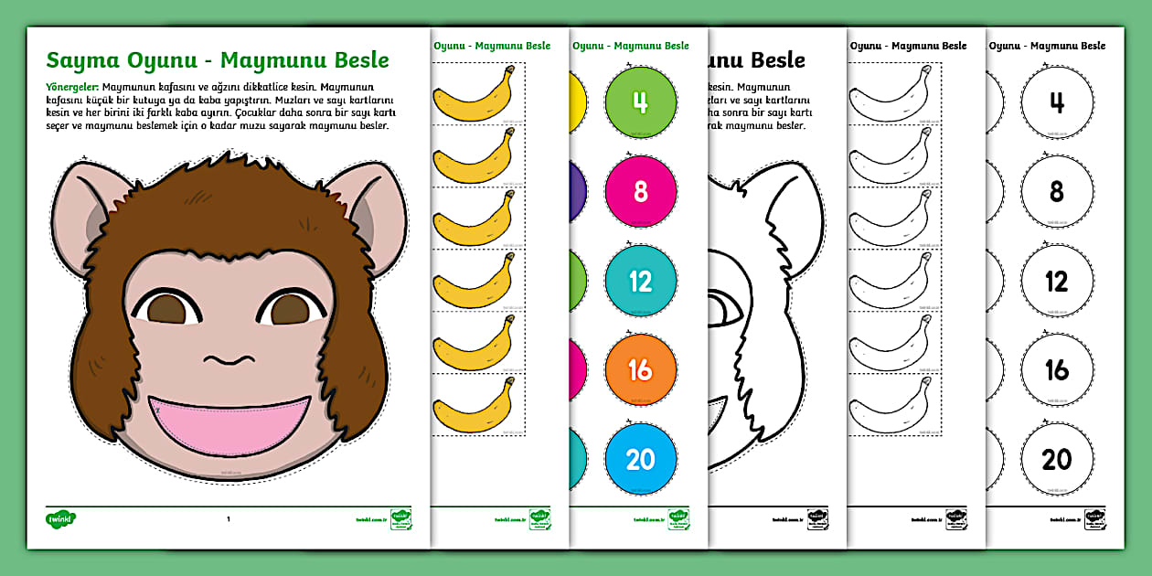 Sayma Oyunu: Maymunu Besle (teacher made) - Twinkl