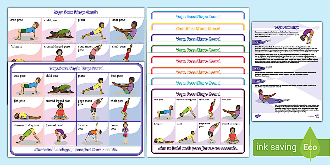 Yoga Pose Bingo Game - Twinkl - KS1