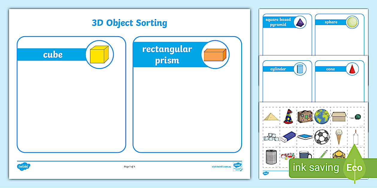 3D Objects Sorting Activity (teacher made) - Twinkl