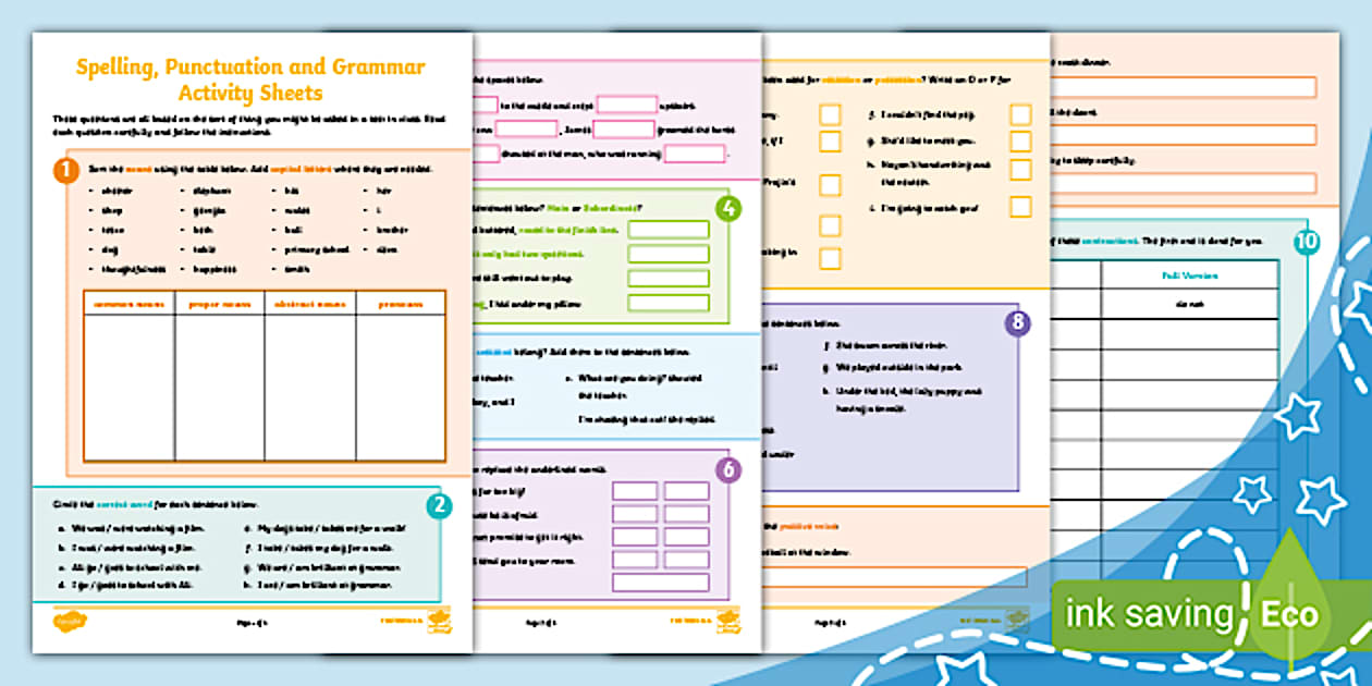 Spelling, Punctuation and Grammar Activity Set 3 (Ages 7 - 11)