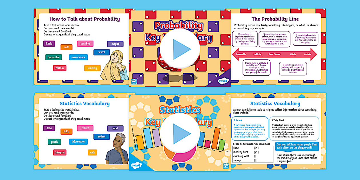 Maths Intervention Statistics and Probability Vocabulary PowerPoint Pack