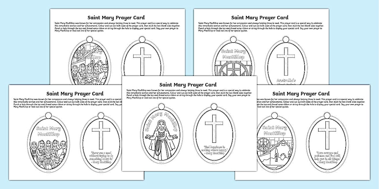 Mary MacKillop Prayer Cards (teacher made) - Twinkl