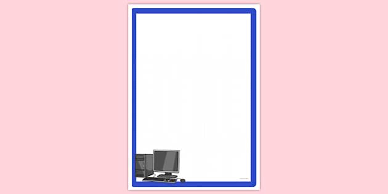 Simple Blank Computer Page Border | Page Borders | Twinkl