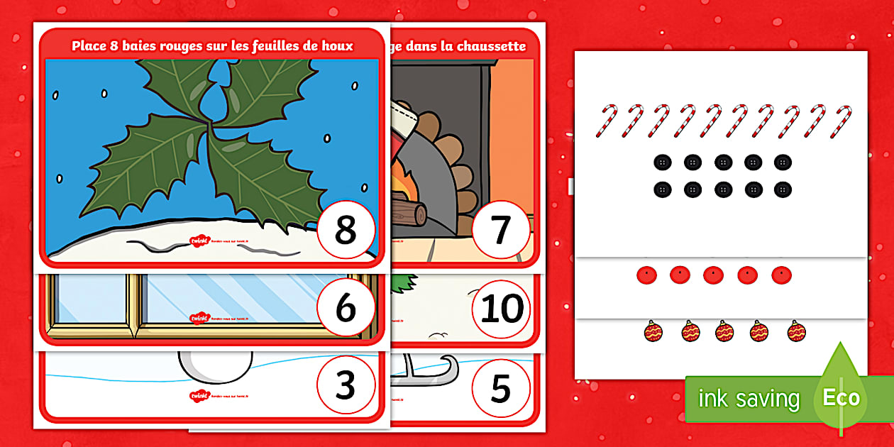 Posters d'affichage : Jeu à compter sur le thème de Noël