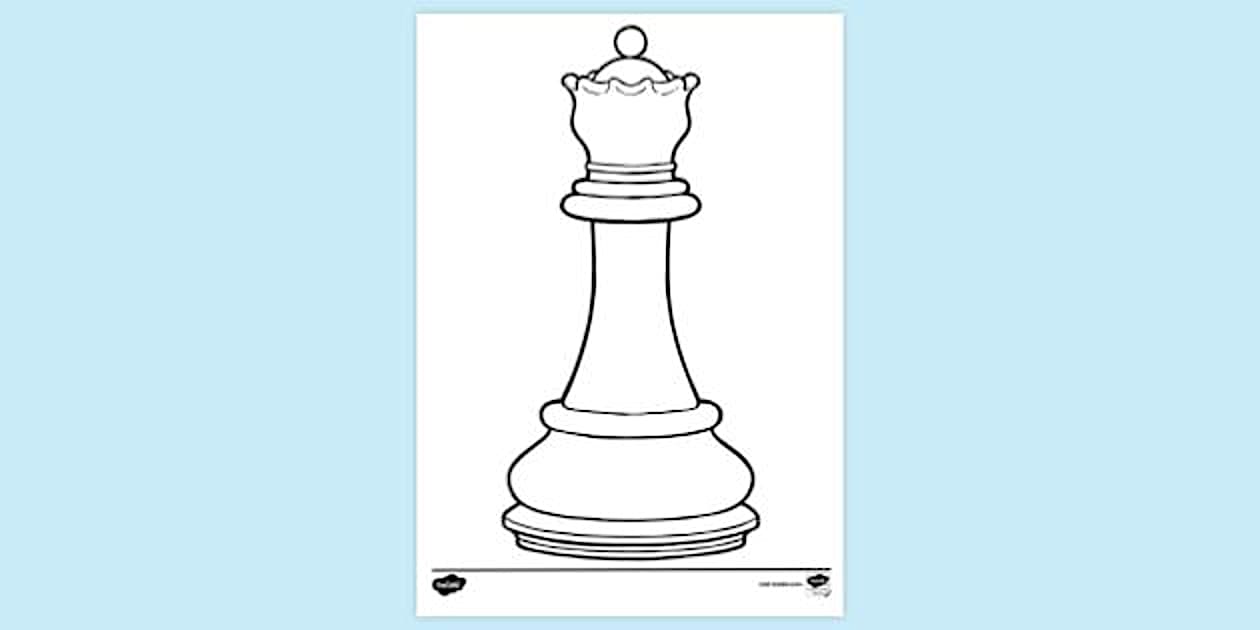 Queen Chess Piece Colouring | Colouring Sheets - Twinkl