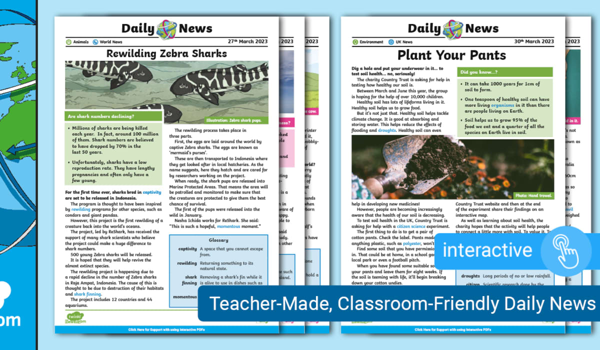 Weekly Comprehension Pack - 31st March 2023 - Twinkl NewsRoom