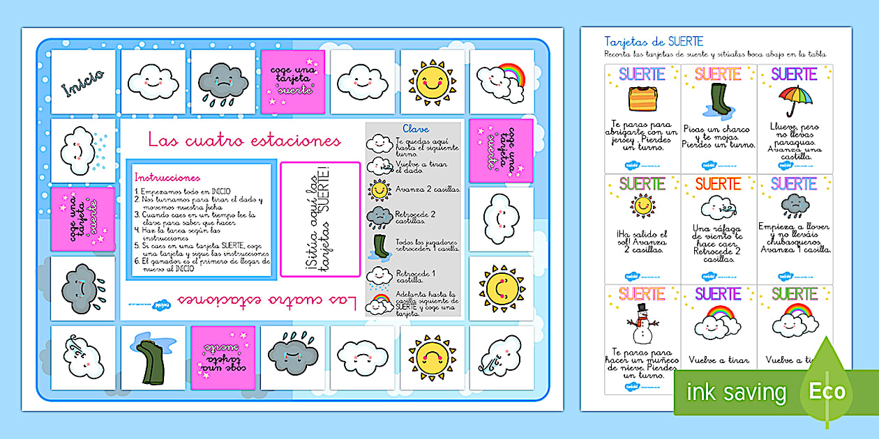 Juego de mesa: El tiempo (teacher made) - Twinkl
