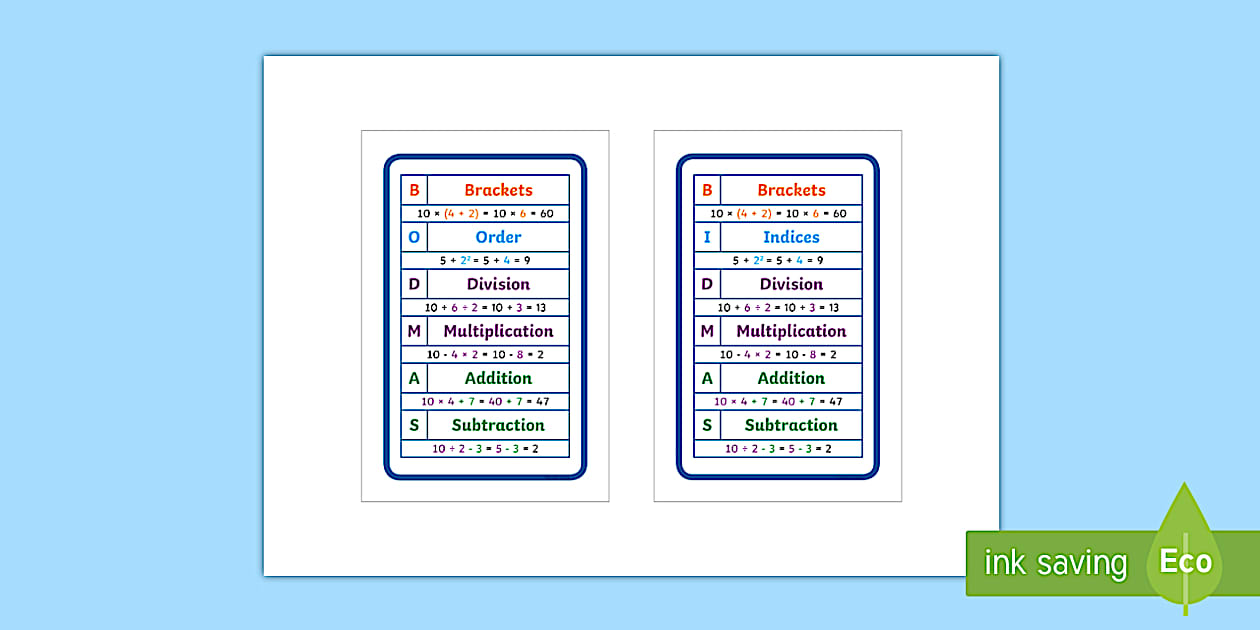 Editable BODMAS and BIDMAS IKEA Tolsby/Fiestad Frame
