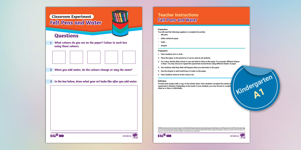 ESL Classroom Experiment: Felt Pens {Kindergarten} - Twinkl