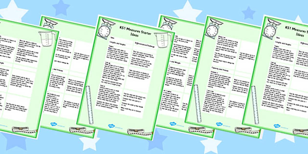 Measures Starter Ideas KS1 Maths
