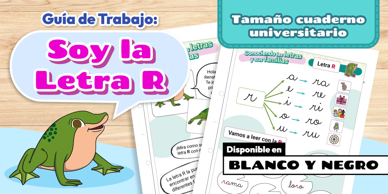 Guía de Trabajo | Soy la Letra R | Lectoescritura Inicial