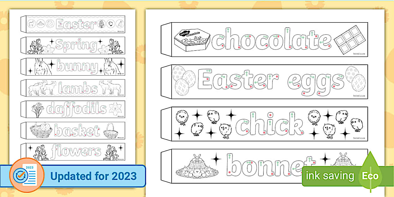 Handwriting Easter Topic Words Paper Chain Activity - Twinkl
